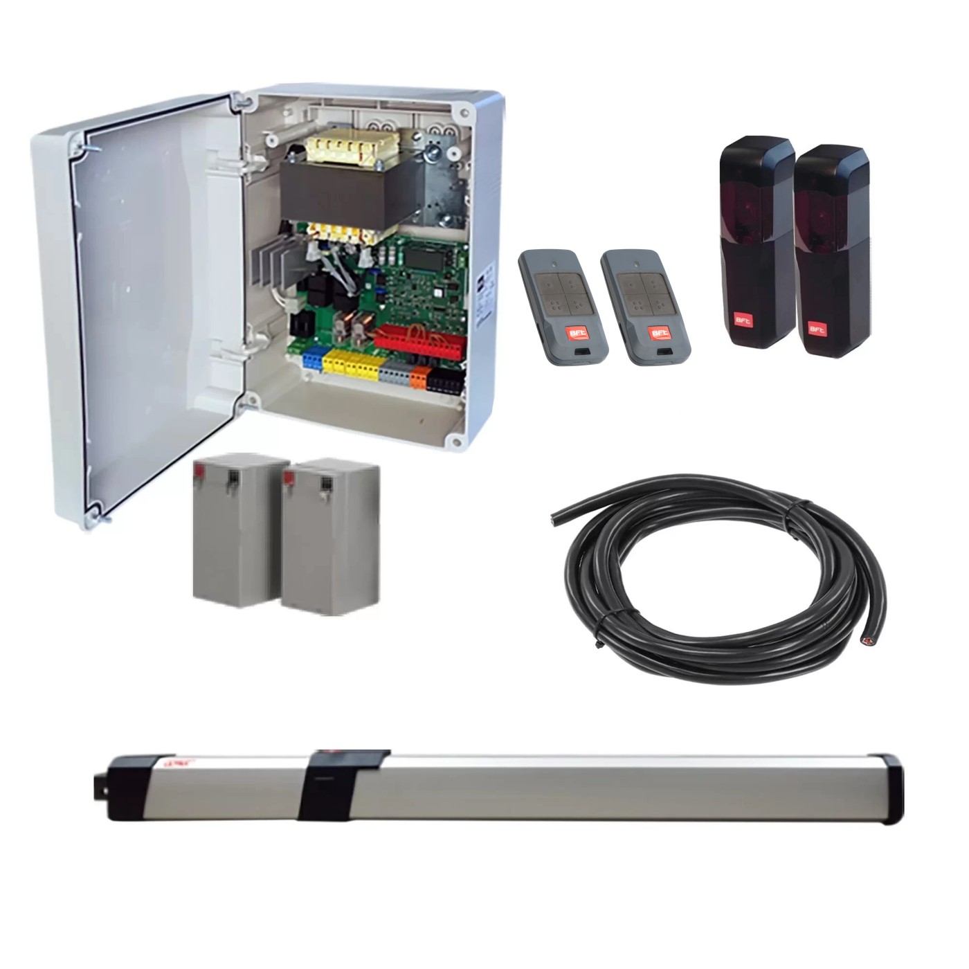 BFT Giuno BT A20 UL Automatic Swing Gate Opener Kit w/ Battery Backup ...