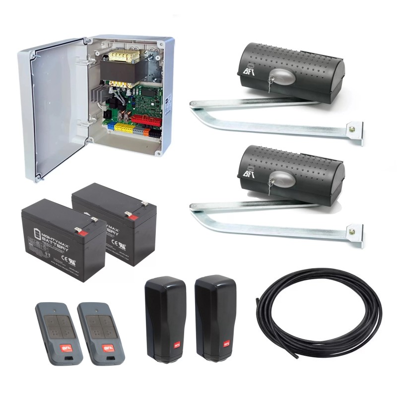 BFT Igea Dual Swing Gate Opener BT UL Kit w/ Emergency Battery Backup ...
